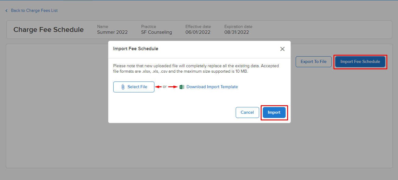 How to Upload Charge Fee Schedule (RCM) – Remedly Help Center