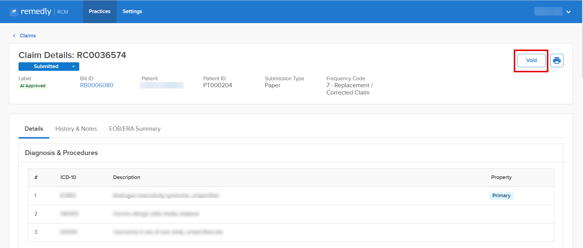 Understanding the Two Types of Claim Void (RCM) – Remedly Help Center